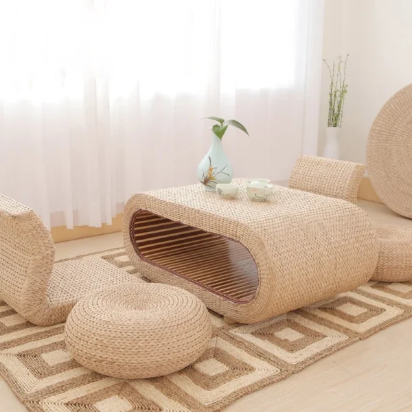 Straw Tea Table Straw Coffee – RushesGrass